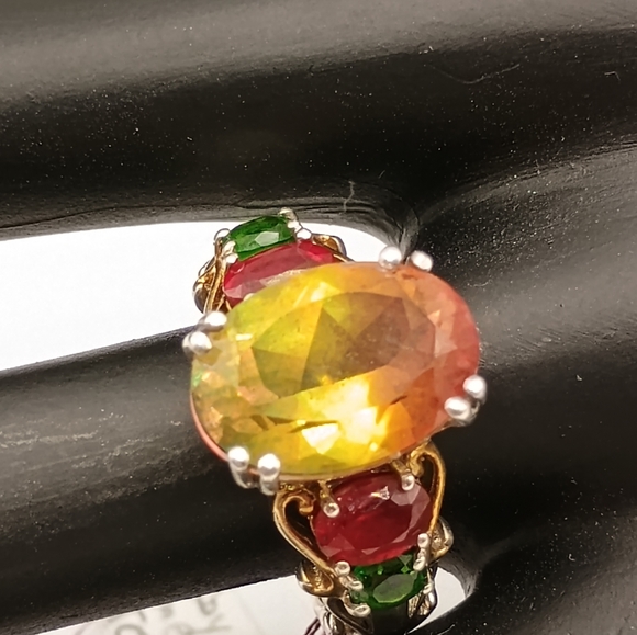 STS | Jewelry | Multicolor Gemstone Sterling Silver Ring | Poshmark